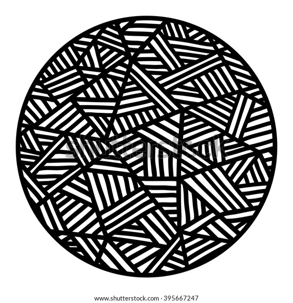 Circle Geometric Shape Style Zentangle Stock Vector (Royalty Free ...