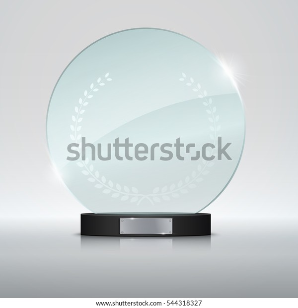 Circle Glass Trophy Award Vector Illustration Stock Vector (Royalty ...