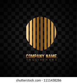 Circle Gold Linked Logo Design Vertical Stock Vector (Royalty Free ...