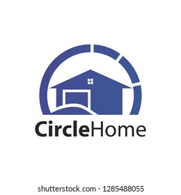 Circle Home Logo Concept Design Symbol Stock Vector (Royalty Free ...