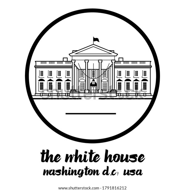 Circle Icon White House Vector Illustration Stock Vector (Royalty Free ...