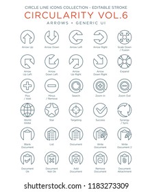 Circle Icons Collection Generic Ui Arrows Stock Vector (Royalty Free ...