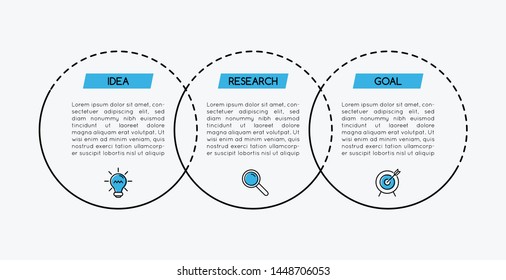 Circle Infographic 3 Options Flowchart Vector Stock Vector (Royalty ...