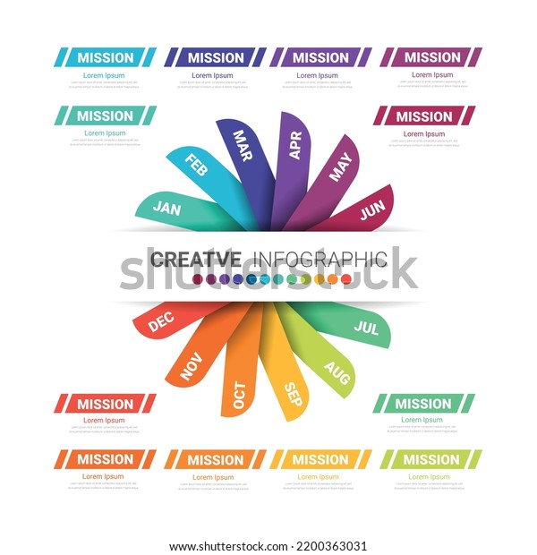 Circle Infographic All Month Planners Infographics Stock Vector ...