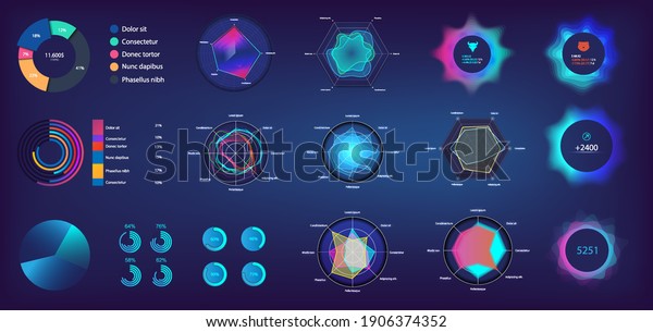 Circle Infographic Pie Chart Futuristic Style Stock Vector (Royalty ...
