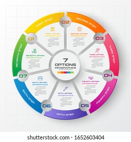Circle Infographic Template 7 Optionsvector Illustration Stock Vector ...