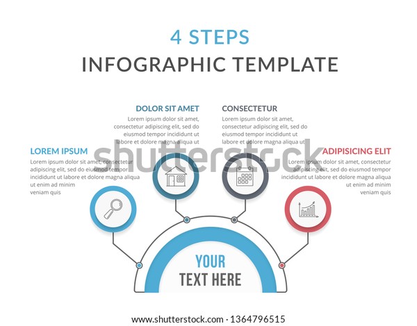 Circle Infographic Template Four Steps Options Stock Vector (Royalty ...
