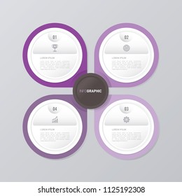 Circle Infographic Template Green Purple 4 Stock Vector (Royalty Free ...