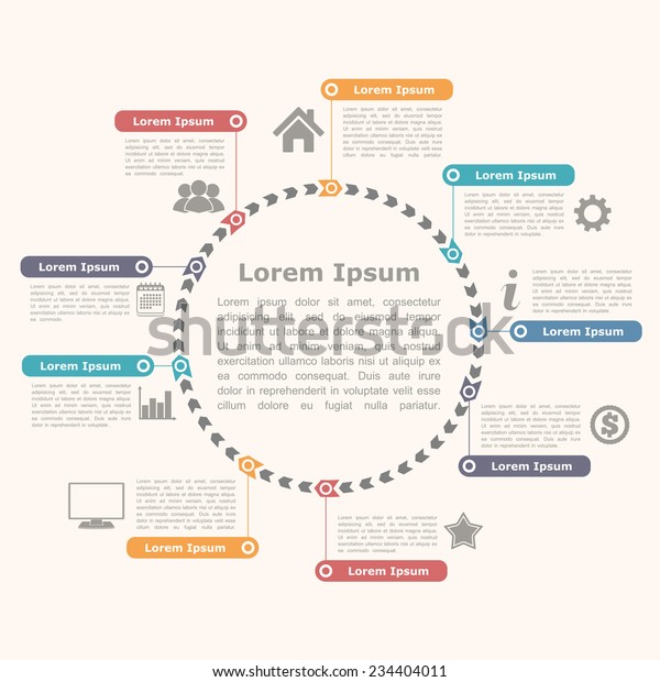 Circle Infographics Icons Text Round Diagram Stock Vector (Royalty Free ...