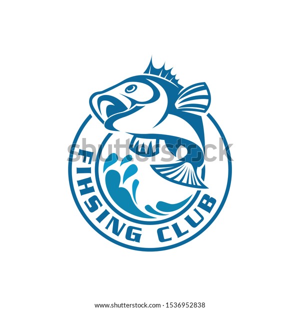 Circle Jumping Fish Fishing Logo Design Stock Vector (Royalty Free ...