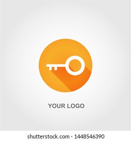 Circle Key Logo Orange Gradation Color Stock Vector (Royalty Free ...