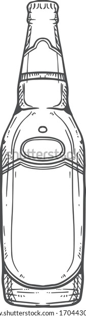 Circle Labeled Beer Bottle Hand Drawn Stock Vector (Royalty Free ...
