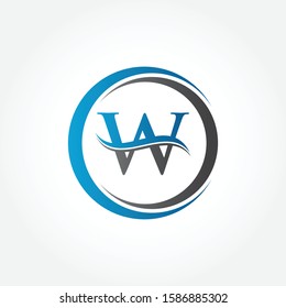 Circle Letter W Logo Creative Modern Stock Vector (Royalty Free ...