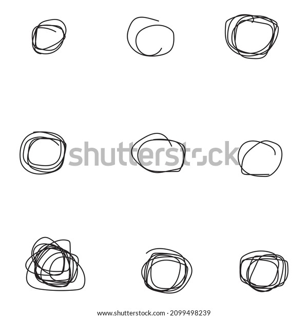 Circle Line Art Drawn Hand Vector Stock Vector (Royalty Free ...