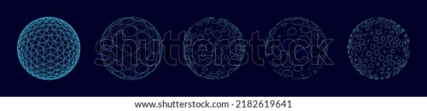 Circle Lines On 3d Spheres Global Stock Vector (Royalty Free ...