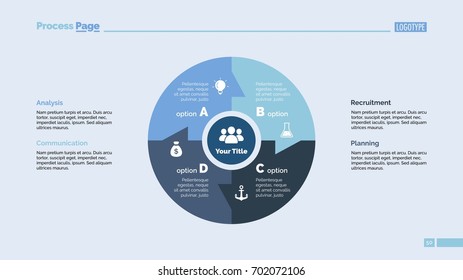 Circle Linked Four Sectors Slide Template Stock Vector (Royalty Free ...