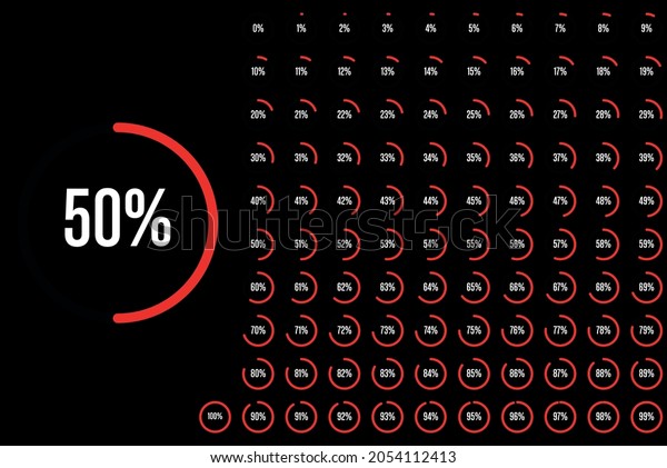 Circle Loading Bar Set Percentage Diagrams Stock Vector (Royalty Free ...