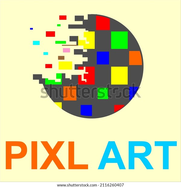 Circle Logo Pixel Art Abstract Stock Vector (Royalty Free) 2116260407 ...