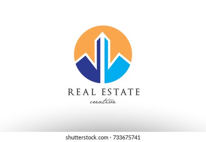 Circle Logo Real Estate Building Skyscraper Stock Vector (Royalty Free ...