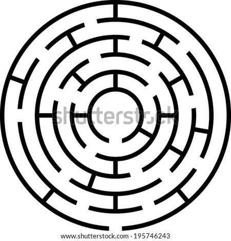 Circle Maze Vector Stock Vector (Royalty Free) 195746243 - Shutterstock