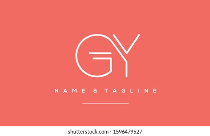 Circle Monogram Logo Gyygg Y: vector de stock (libre de regalías ...