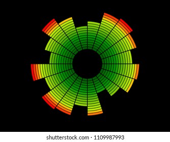 Circle Music Equalizer Isolated On Black Stock Vector (Royalty Free ...