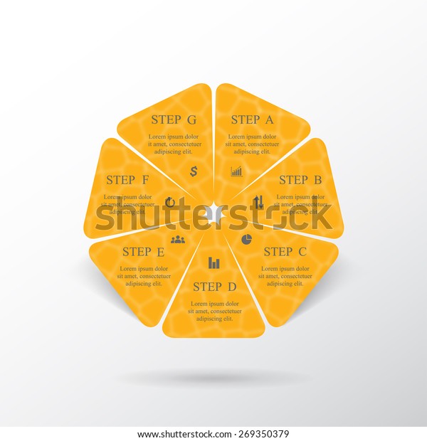 Circle Orange Template Diagram Graph Presentation Stock Vector (Royalty ...