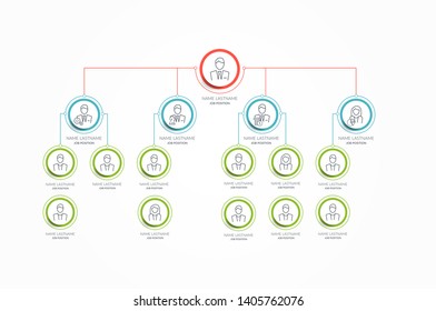 Circle Organization Chart Infographics Line People: เวกเตอร์สต็อก (ปลอด ...
