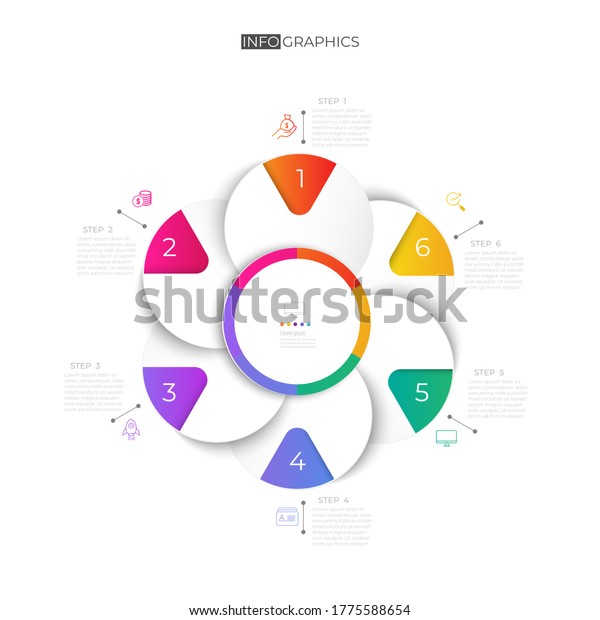 Circle Partition Color Gradient Chart Origami Stock Vector (Royalty ...