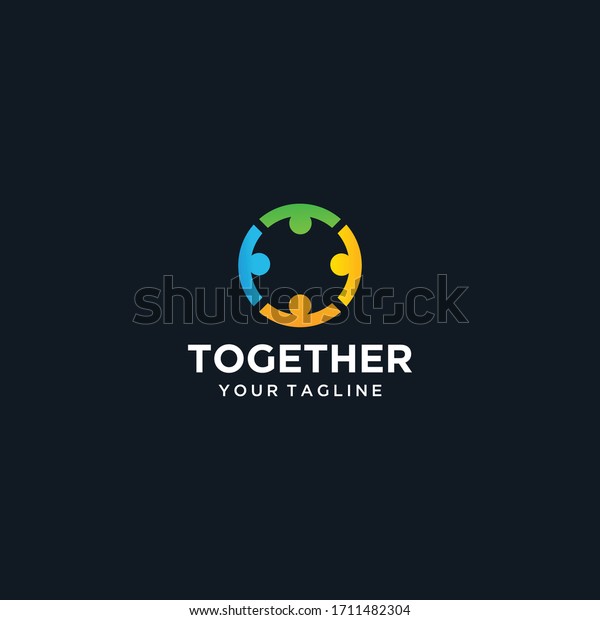Circle People Together Unity Logo Design Stock Vector (Royalty Free ...