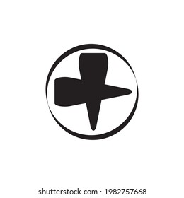 Circle Plus Simple Symbol Logo Vector Stock Vector (Royalty Free ...