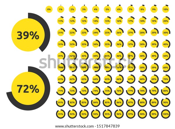 Circle Progress Bar Set Percentage Text Stock Vector (Royalty Free ...