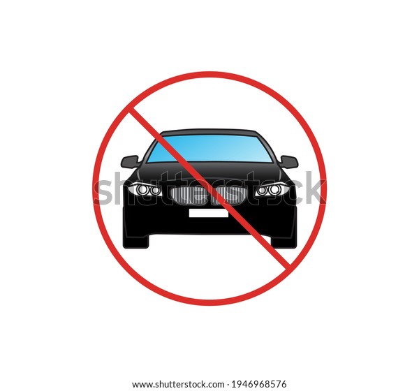 Circle Prohibited Sign No Car No Stock Vector (Royalty Free) 1946968576 ...
