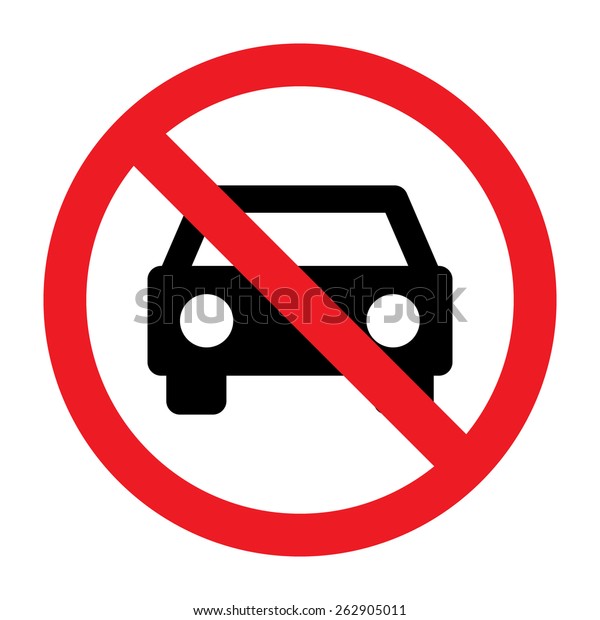 Circle Prohibited Sign No Car No Stock Vector (Royalty Free) 262905011 ...