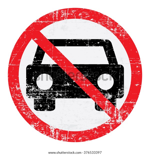 Circle Prohibited Sign No Car No Stock Vector (Royalty Free) 376533397 ...