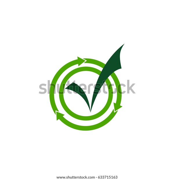 Circle Recycle Tick Logo Design Stock Vector (Royalty Free) 633715163 ...