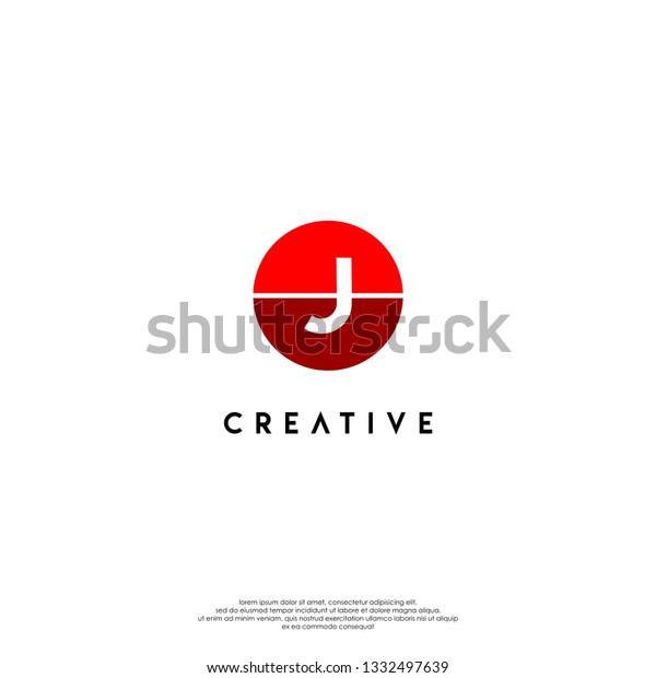 Circle Red J Logo Letter Design Stock Vector (Royalty Free) 1332497639