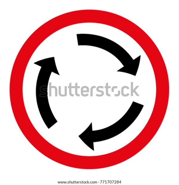 Circle Roundabout Traffic Signs Design By Stock Vector (Royalty Free ...
