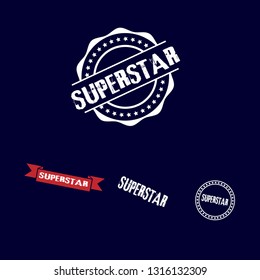 Circle Rubber Stamp Text Superstar Superstar Stock Vector (Royalty Free ...