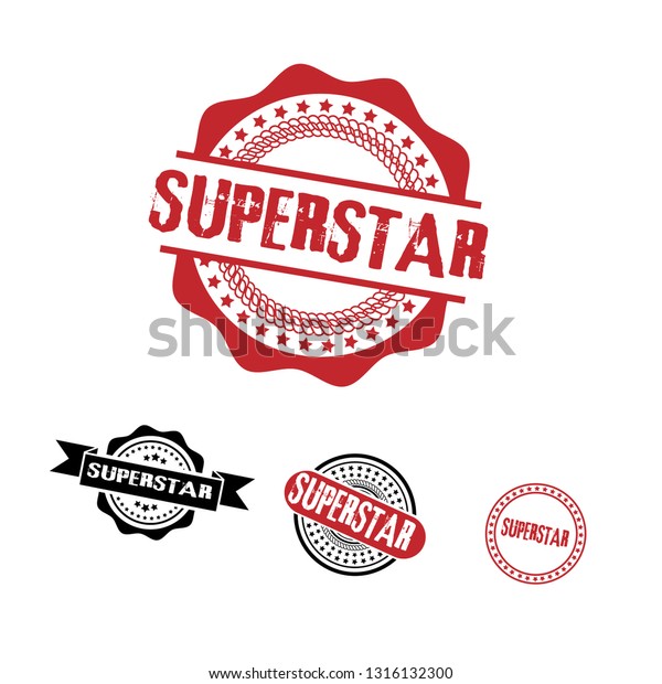 Circle Rubber Stamp Text Superstar Superstar Stock Vector (Royalty Free ...