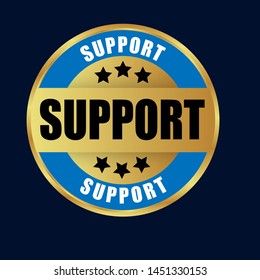Circle Rubber Stamp Text Supportsupport Rubber Stock Vector (Royalty ...