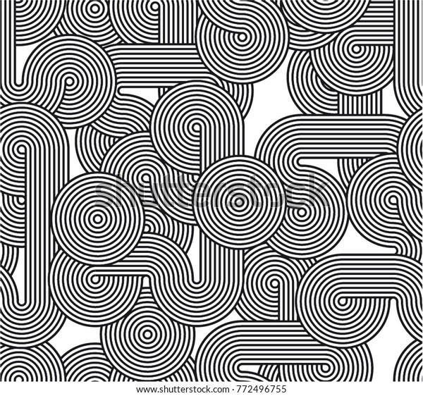 Circle Seamless Abstract Geometrical Linear Pattern Stock Vector ...