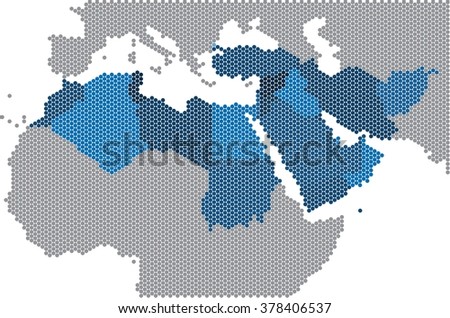 Circle Shape Middle East Nearby Countries Stock Vector (Royalty Free ...