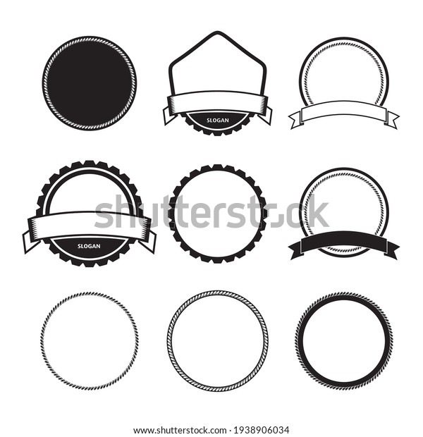 Circle Shapes Logo Vintage Frame Set Stock Vector (Royalty Free) 1938906034