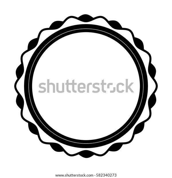 Circle Stamp Silhouette Icon Stock Vector (Royalty Free) 582340273 ...
