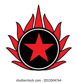 Circle Star Flame Logo Vector Design Stock Vector (Royalty Free ...