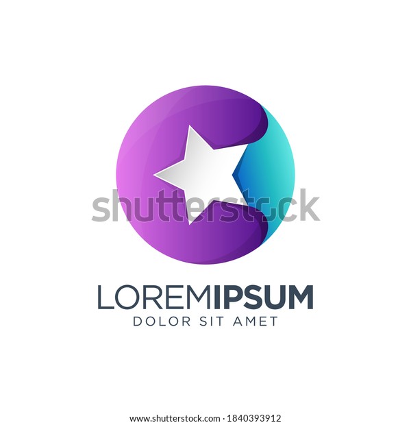 Circle Star Logo Design Template Stock Vector (Royalty Free) 1840393912 ...