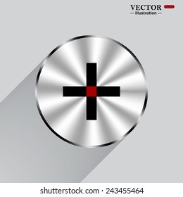 Circle Steel Metal Shadow Plus Sign Stock Vector (Royalty Free ...