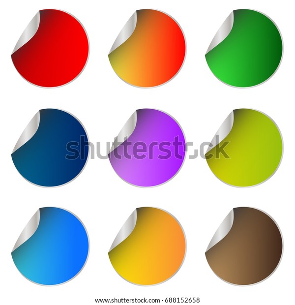 Circle Sticker Curled Corner Stock Vector (Royalty Free) 688152658 ...