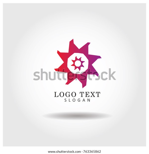Circle Sun Vector Logo Icon Template Stock Vector (Royalty Free ...